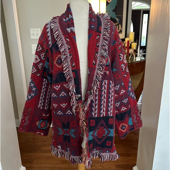 Vintage | Jackets & Coats | Vintage Southwest Native Tapestry Pattern ...